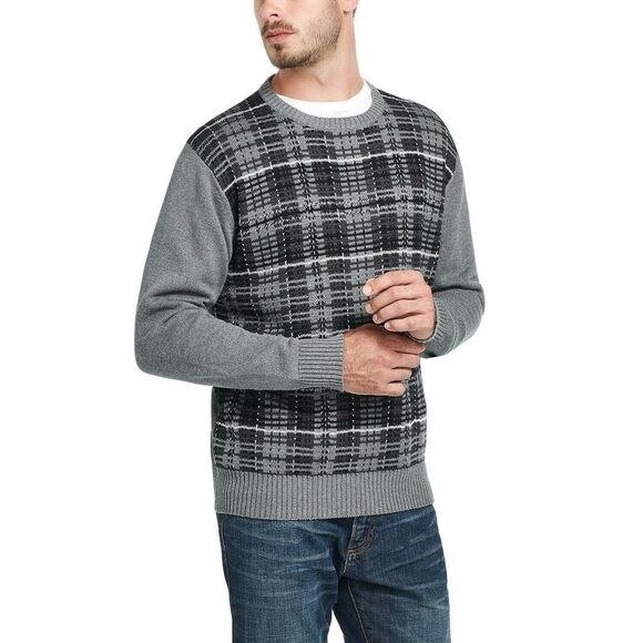 Weatherproof | Sweaters | Weatherproof Mens Plaid Sweater Gray | Poshmark